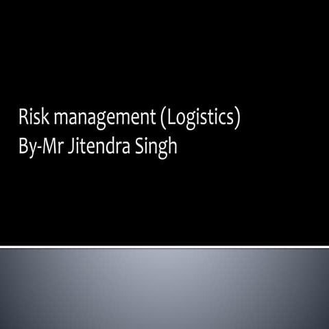 5 point of Risk Management (Logistics) | PPTX