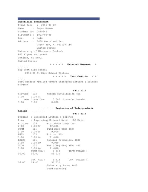 Hailey Davis Transcript | PDF