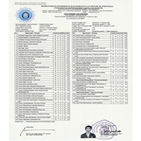 Transkrip Nilai S1