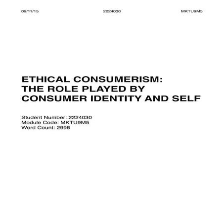 Ethical Consumerism: The Role Played by Consumer Identity and Self | PDF