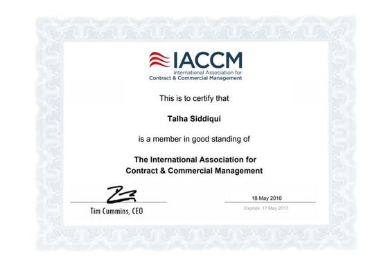 IACCM Certificate | PDF