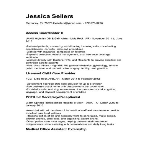 Jessica Sellers - Resume 2015 | DOCX