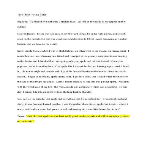 Rich Young Ruler | PDF