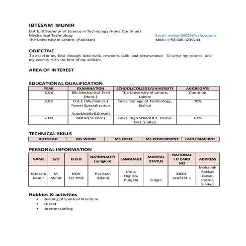 Resume(NG SHU PING) | DOC