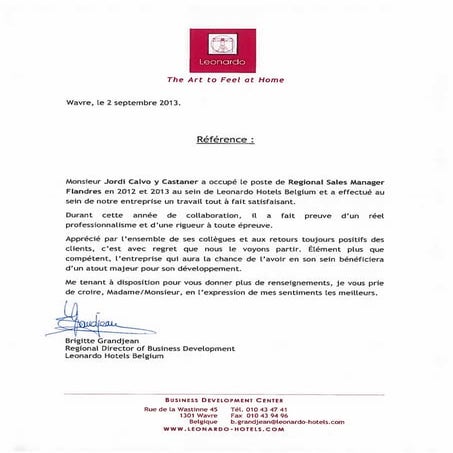 Lettre Reference FR Jordi Calvo | PDF