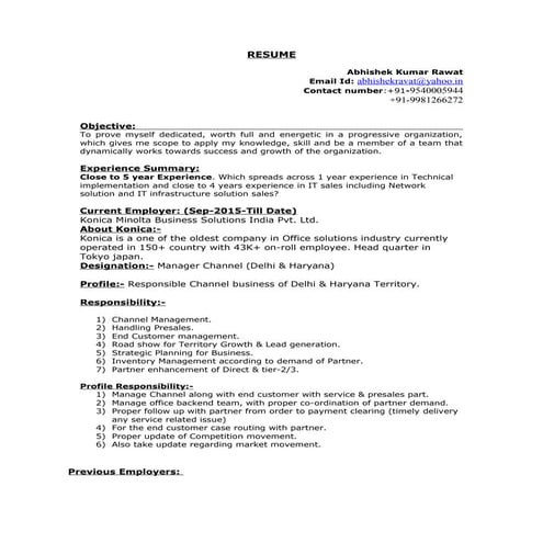 Abhishek Rawat Profile | DOC | Computer Networking | Computing