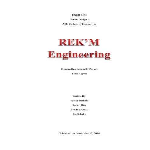 Senior Design Project Final Report | DOCX