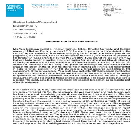 Reference Letter for Vera Mashkova | PDF