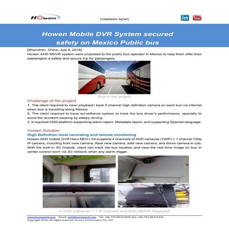 COMPANY NEWS-Howen VSS System secured safety on Public Bus in Mexico | PDF