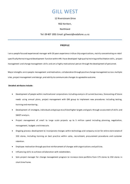 David Tazzini-Lloyd Profile CV (September 16) | PDF