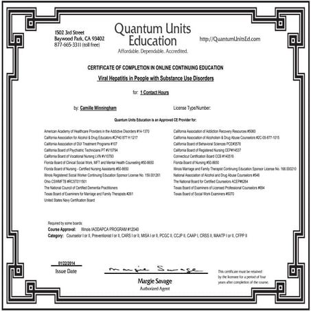CEU Certificates 2014 | PDF