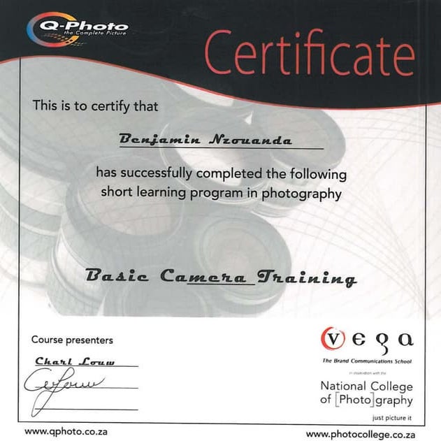 BASIC CAMERA TRAINING CERTIFICATE | PDF