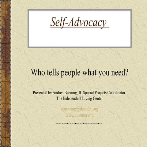 Self-Advocacy | PPT