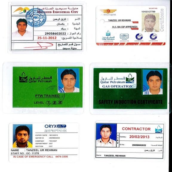 QATAR Plants ID Cards & Professional Trainings Certificate | PDF