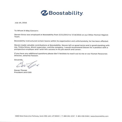 Letter of Recommendation (CEO) | PDF