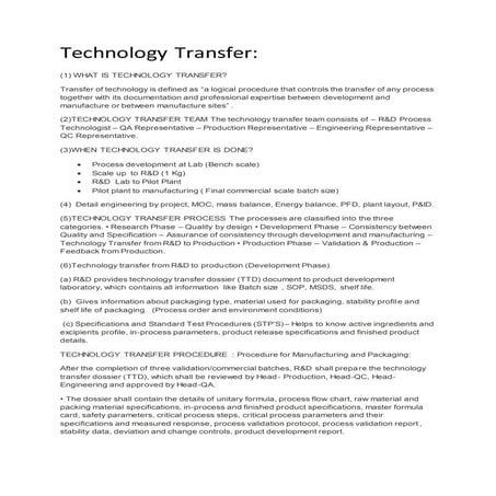 Technology transfer | DOCX