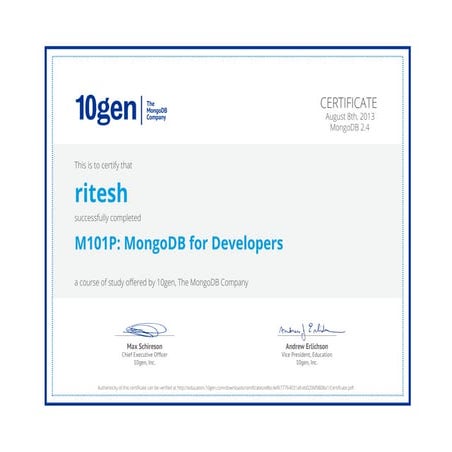 Mongodb Certificate | PPT