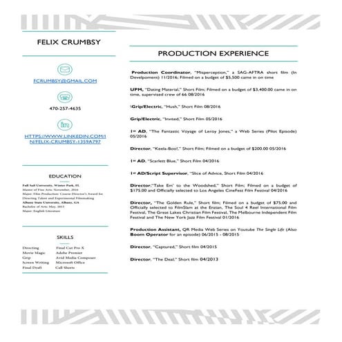 Felix Crumbsy(resume) copy | PDF