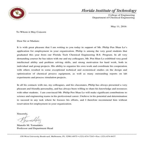 Employment Recommendation Letter | PDF