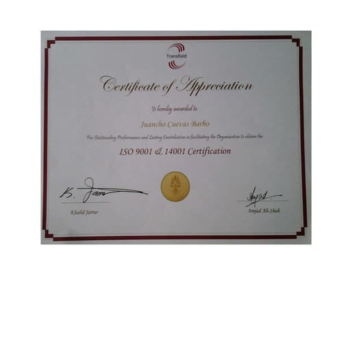 QMS & EMS CERTIFICATE OF RECOGNITION | PDF
