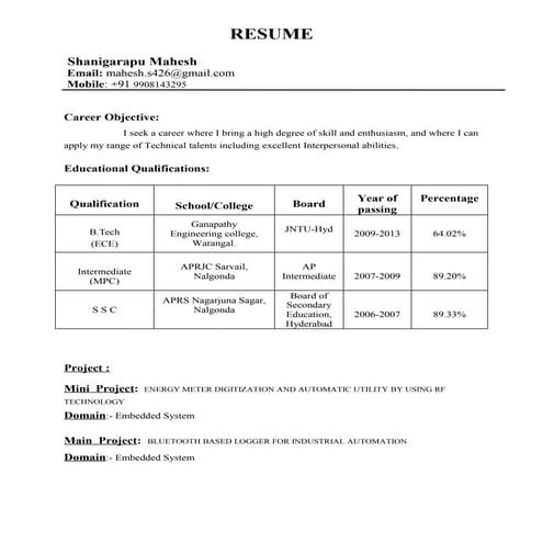 mahesh(resume)(1) | DOC