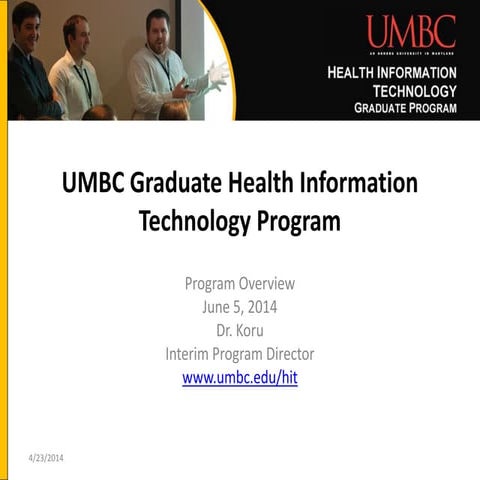 UMBC Professional Master's in Health IT Program Overview | PDF