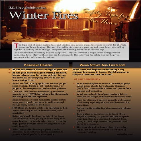 Winter Fire Safety - Safety Tips For Your Home | PDF