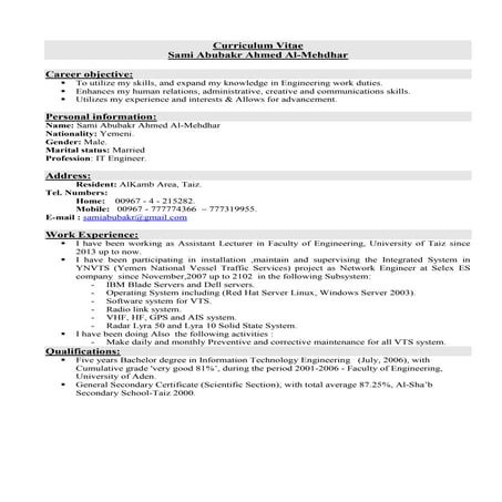 My Cv | PDF | Operating Systems | Computer Software and Applications