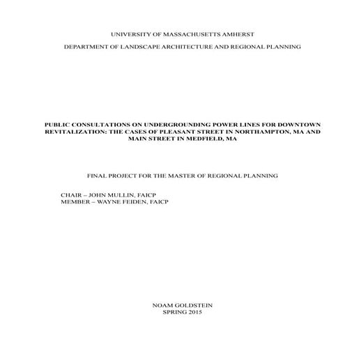 Undergrounding MRP Project - Goldstein | PDF