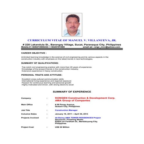 CV OF MVV | DOC