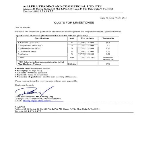 Limestone quote- A-alpha | DOC