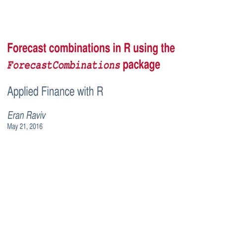 Forecastcombinations Package Ppt