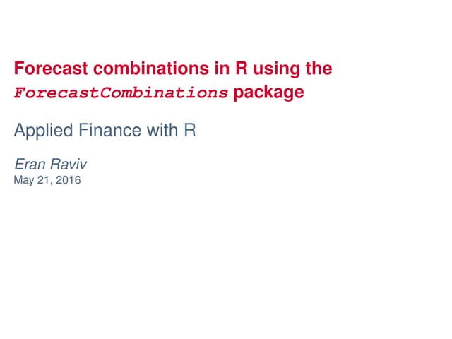 Forecastcombinations Package Ppt
