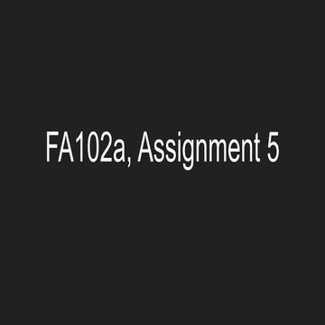 Fa102a assignment 5 | PDF