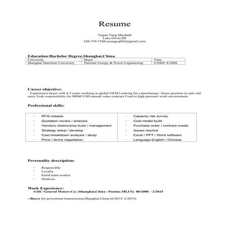 Yiqian Yang Marshall Resume | DOC