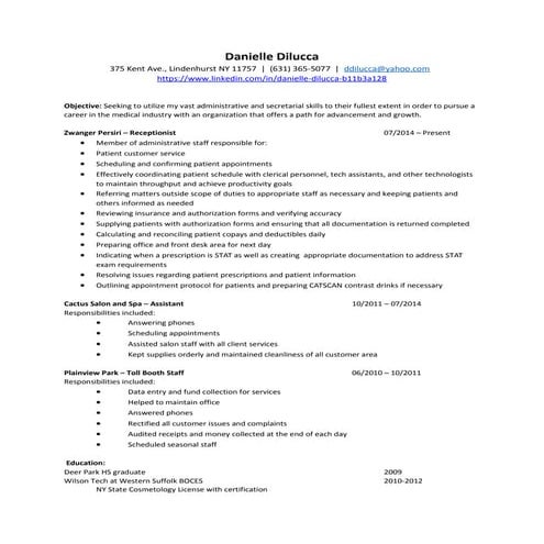 Danielles Resume | RTF