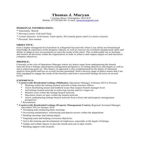Stephen ryan cv 5 | PDF