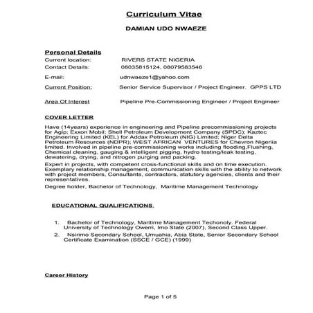 Damian new CV | DOC
