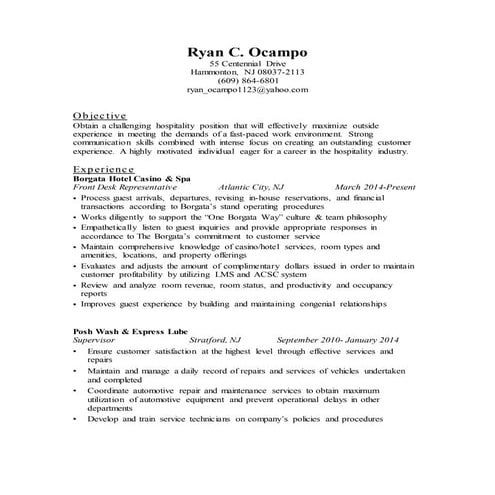 Ryan Ocampo Resumew | PDF