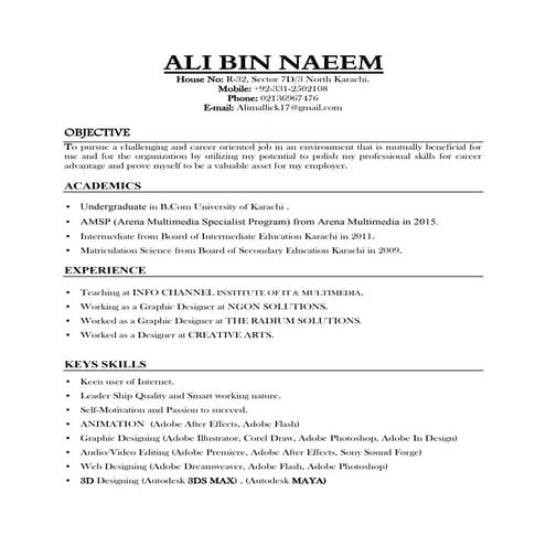 Ali Resume | PDF