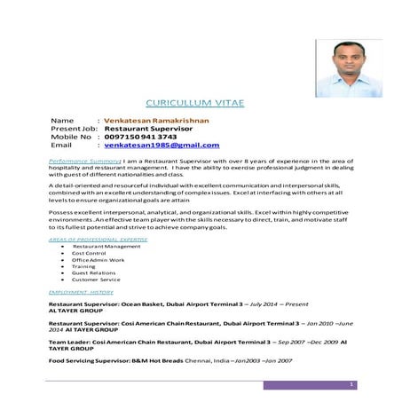 Venkat CV 2017 new | DOCX