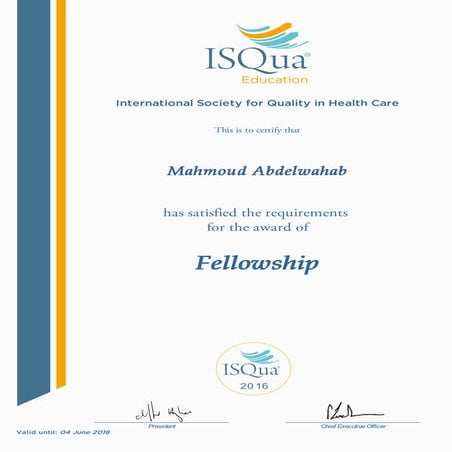6ISQua FELLOWSHIP | PDF
