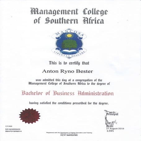 BBA Certificate | PDF