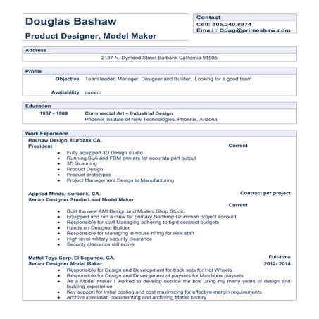 Joe-Parker-Resume-2016-Copy | PDF