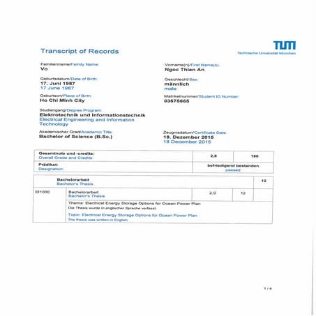 TUM Transcript | PDF