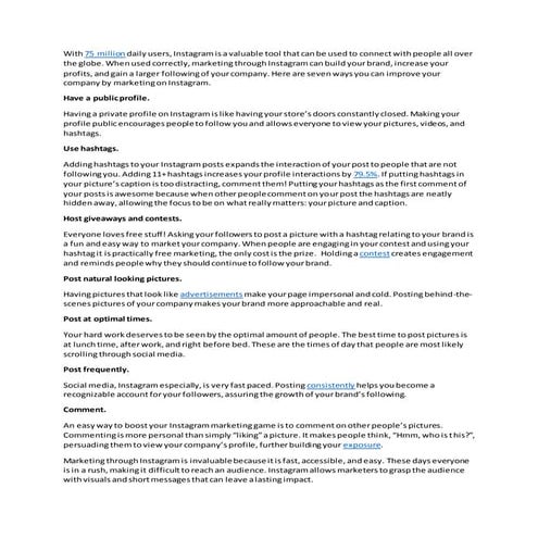 Marketing with Instagram | PDF