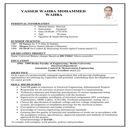 Yasser Wahba CV | PDF