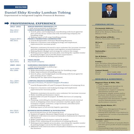 CV DANIEL EKKY KRESKY | PDF | Logistics | Business