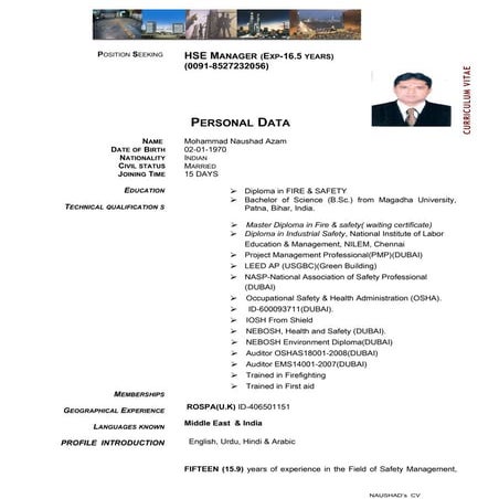 Naushad Azam-Resume | PDF