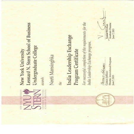New York University-Certificate | PDF